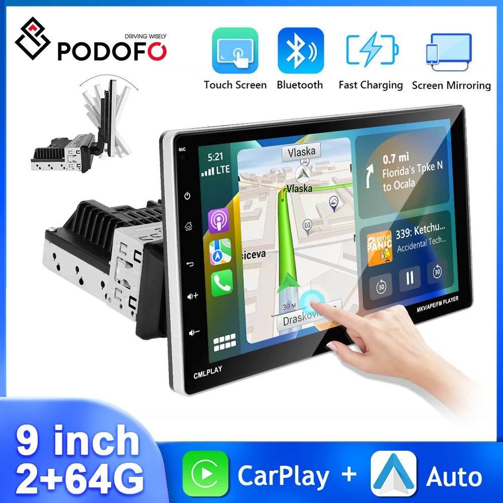 Podofo-Radio-con-GPS-para-coche-reproductor-Multimedia-con-Android-1DIN ...