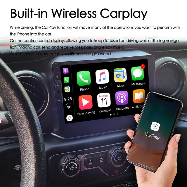 Car Radio For Jeep Wrangler Jl Gladiator 2018 2019 2020