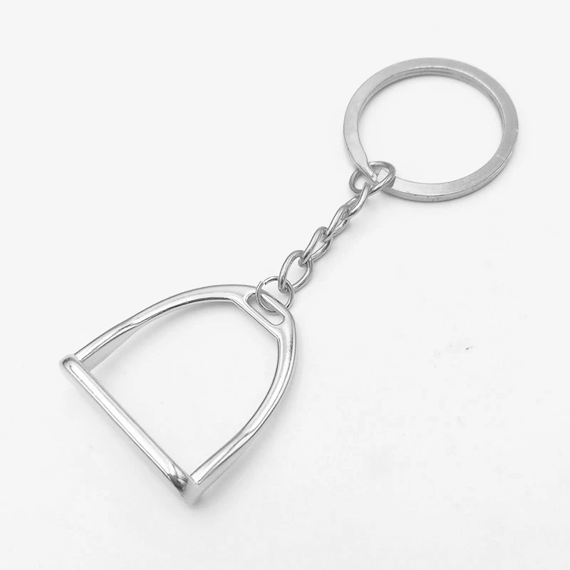 Silver Gold Plated Saddle Iron Stirrup Key Chain Horseshoe Metal ...