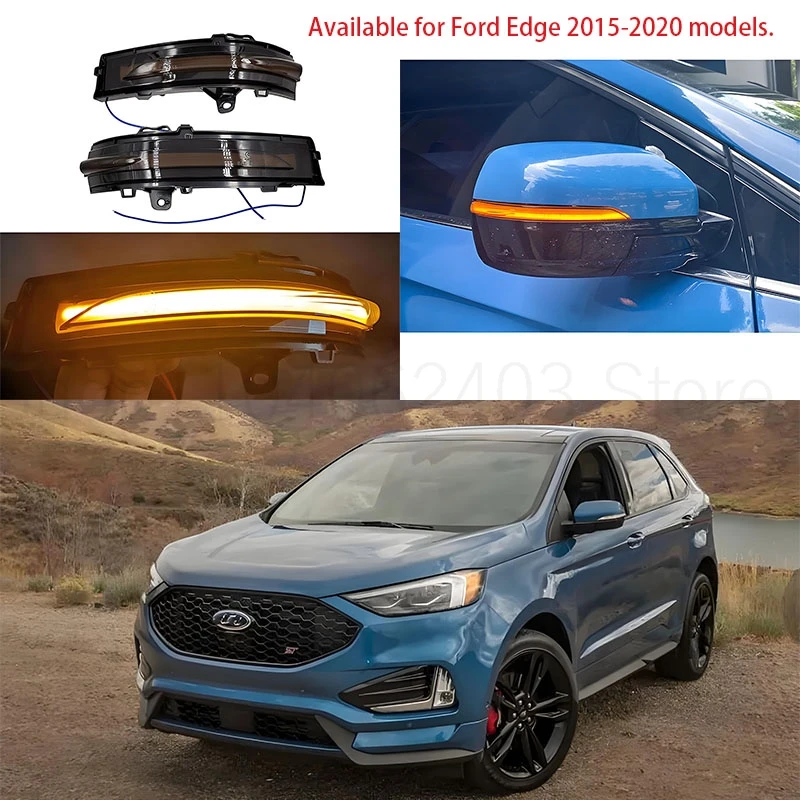 2Pcs For Ford Edge ST Rand 2015-2020 LED Turn Side Rearview Mirror ...