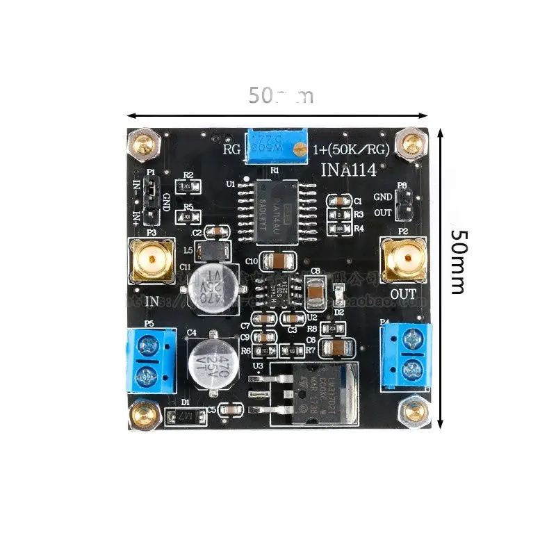 Módulo amplificador de instrumental INA114, 1000 veces de ganancia ...