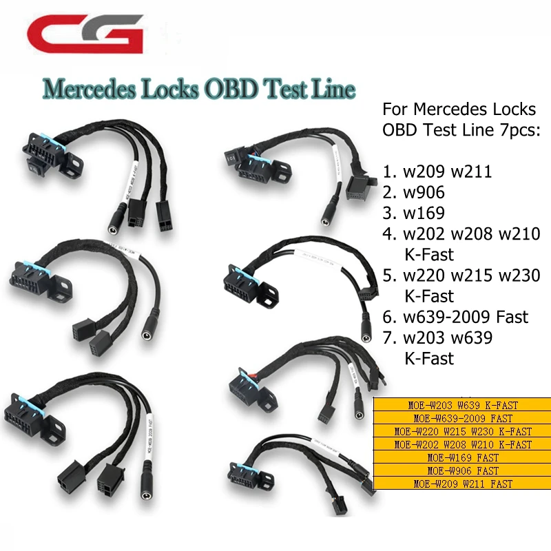 Original 7PCS Test Line Cables for Benz All EZS W209/W211/W906/W169 ...