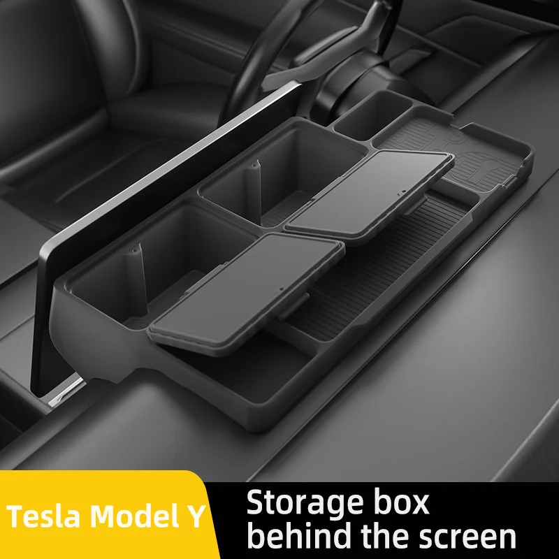 Custom Fit Behind Screen Storage Box for Tesla Model Y/3, Multi ...