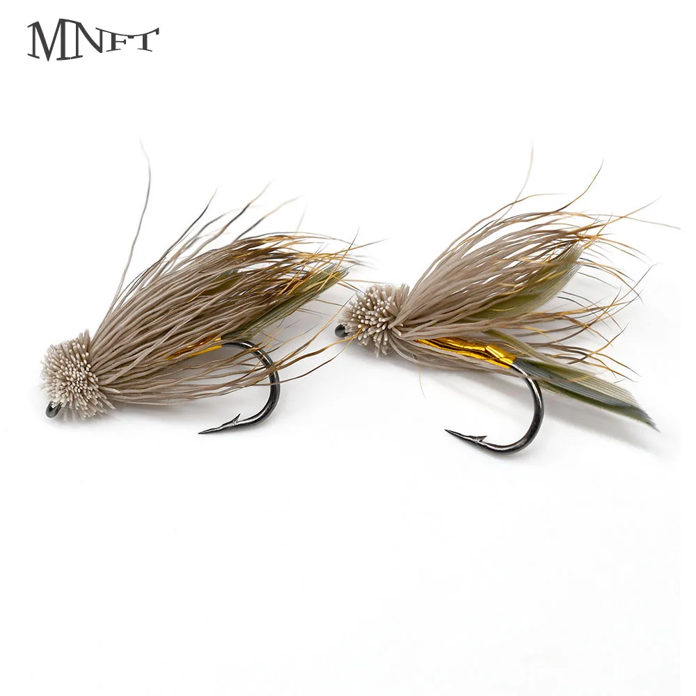 MNFT 10PCS 6# Brown Color Deer Hair Gold Body Muddler Minnow Fly Bass ...