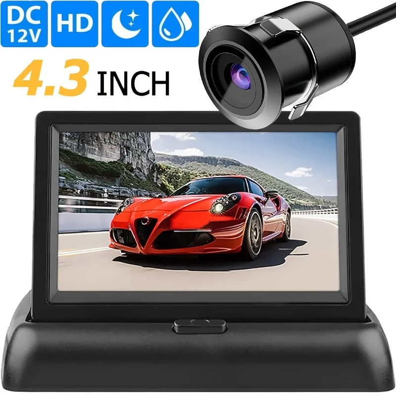 Foldable-Car-Backup-Camera-Kit-with-4-3-Inch-TFT-LCD-Screen-Night ...