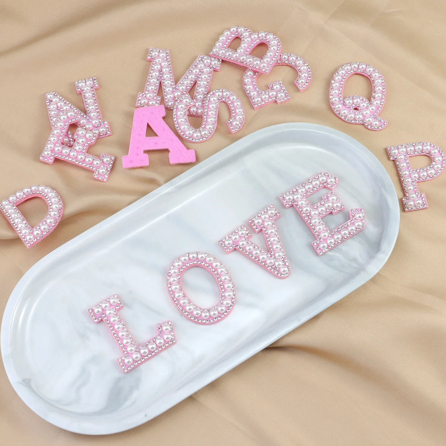 Classic-26-Letter-Clothing-Patch-with-Adhesive-Backing-Creative-Pearl ...