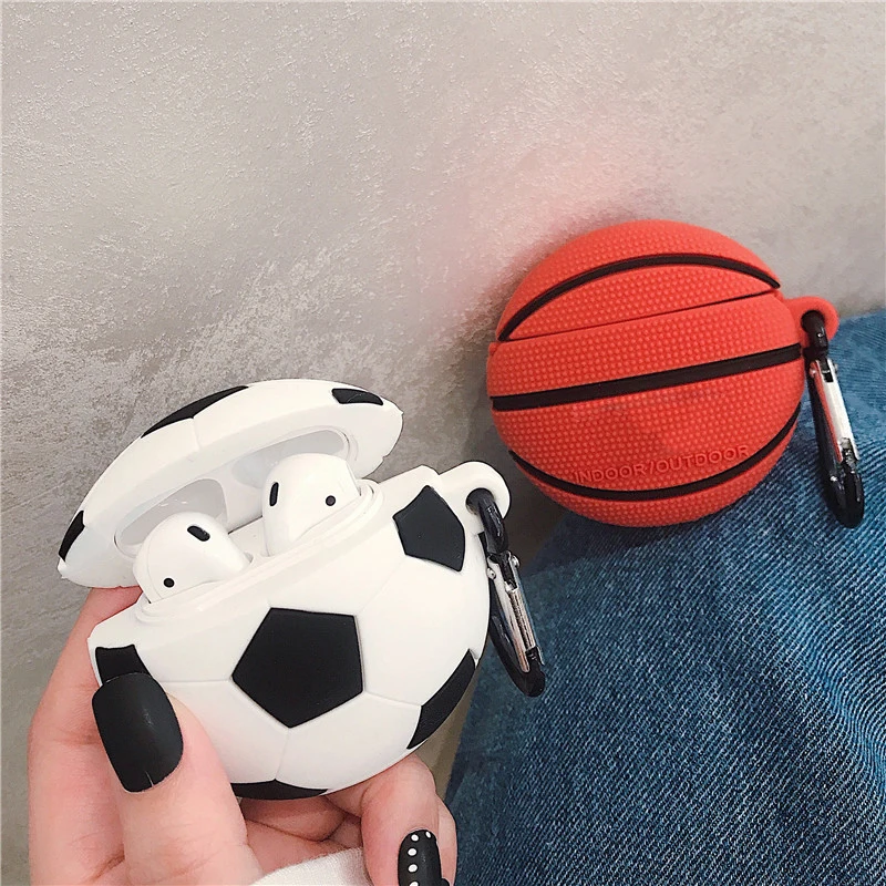 For AirPods 1 2 3 Case Basketball Soccer Football Soft Silicone ...