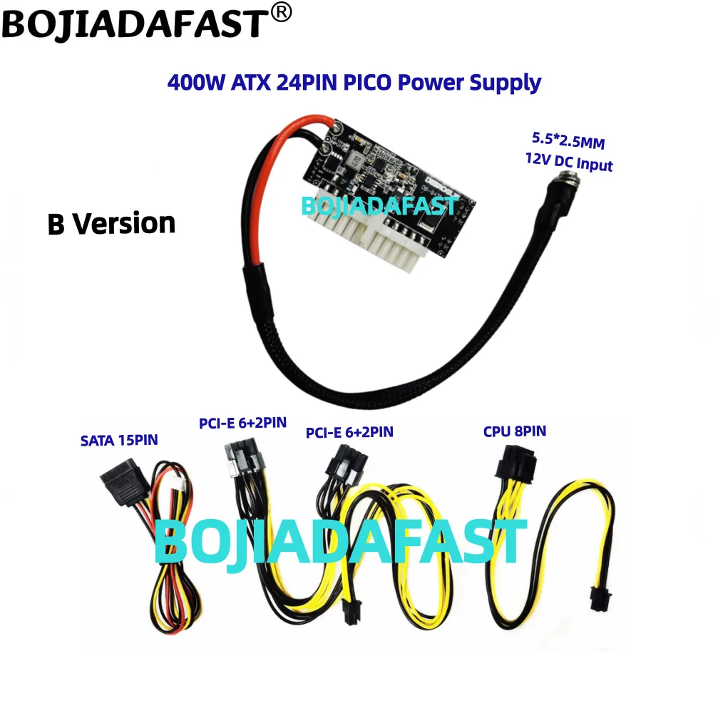 400W PICO PSU ATX 24PIN Power Supply PSU Module 12V Input 5.5*2.5MM DC ...