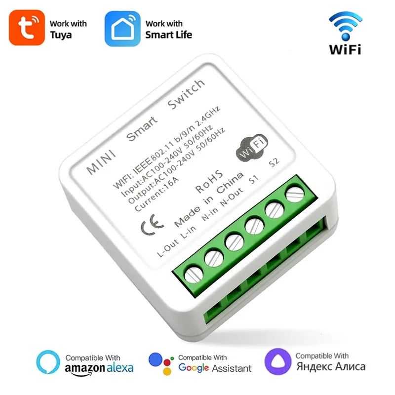 16a Mini Wifi Interruptor Inteligente Casa Inteligente Diy ...