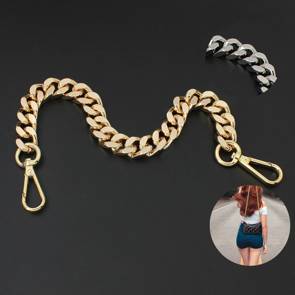 Luxury-Aluminum-Silver-Gold-Purse-Chain-Strap-Handles-Crossbody-Purse ...