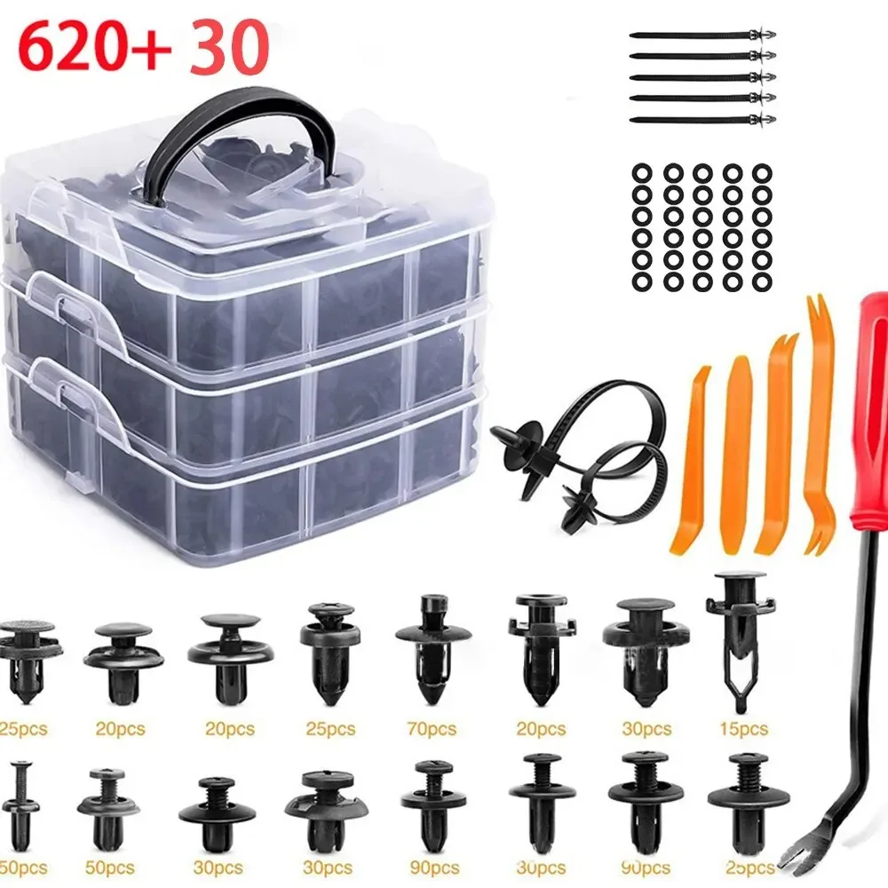 Car-Fastener-Clip-Kit-Mudguard-Rivet-Clip-Body-Fixing-Pin-Rivet-Bumper ...