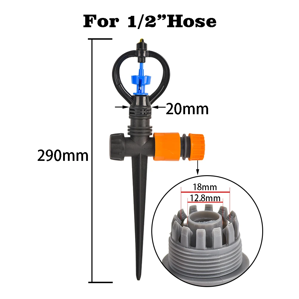 Garden Farm Irrigation Sprinkler With Support 360 Degrees Rotary ...
