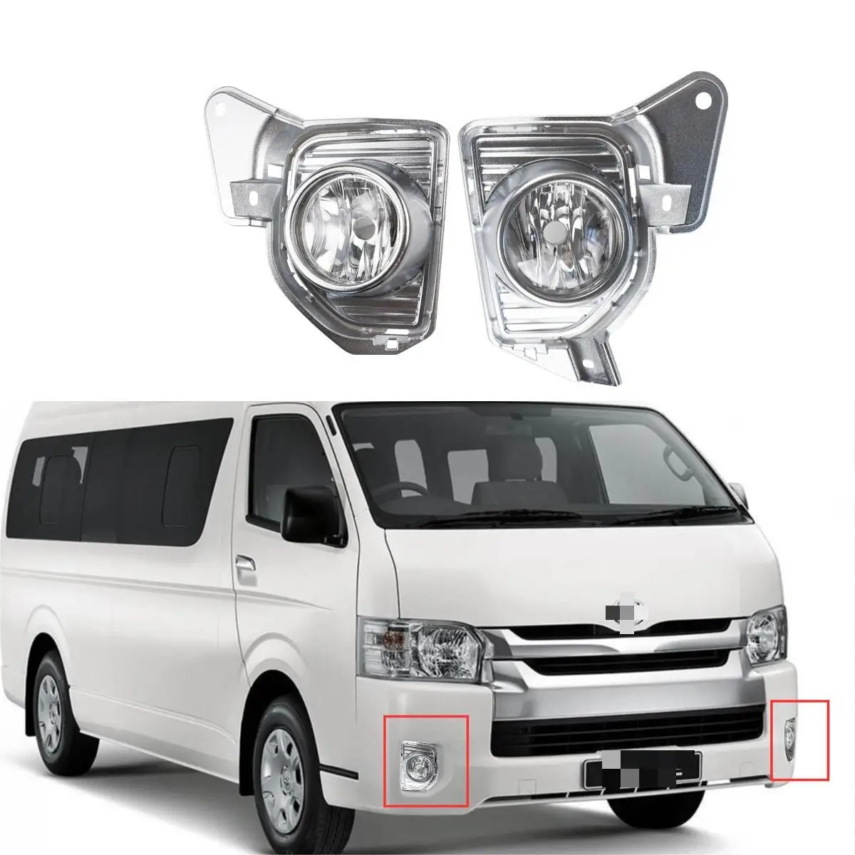 1-Pair-Fog-Lamp-Cover-Chrome-Front-Left-Right-For-Toyota-Hiace-2014 ...