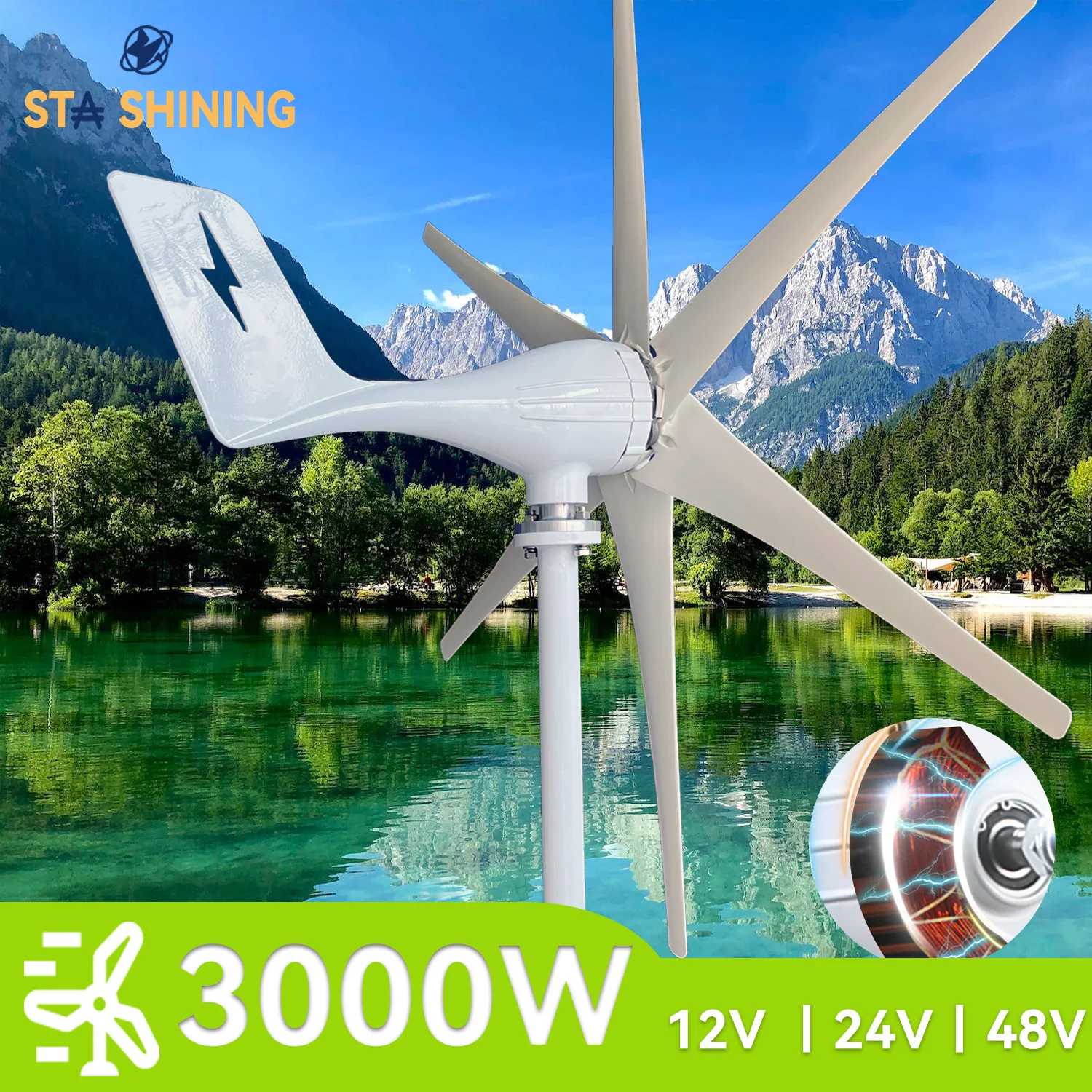Higher-Output-Horizontal-Wind-Turbine-Generator-3000W-Windmill-w-MPPT ...