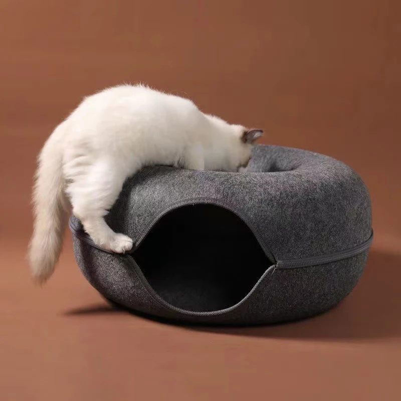 1pc-Indoor-Spielzeug-Filz-Donut-Haustier-Katze-Tunnel-interaktives ...
