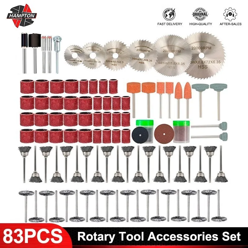 HAMPTON-Rotary-Tools-Accessories-Kit-83-100-105pcs-Including-HSS-Saw ...