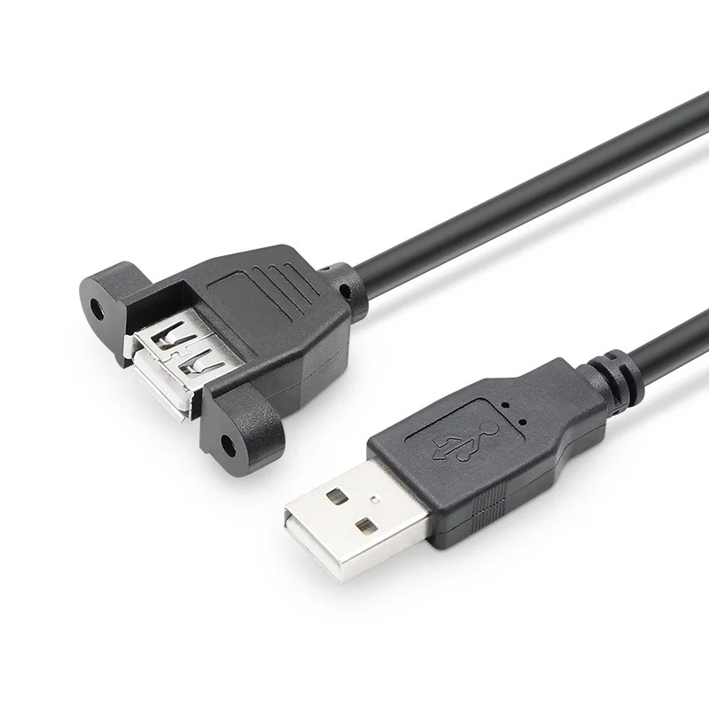 USB 2.0 Extension Cable Male To Female with Screw Panel Mount Foil ...