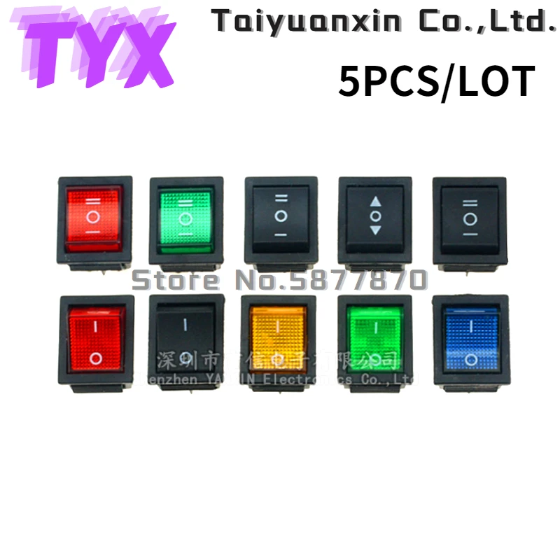 5PCS KCD4 Rocker Switch Power Switch 6Pins 4Pins 3Position 2Position ...