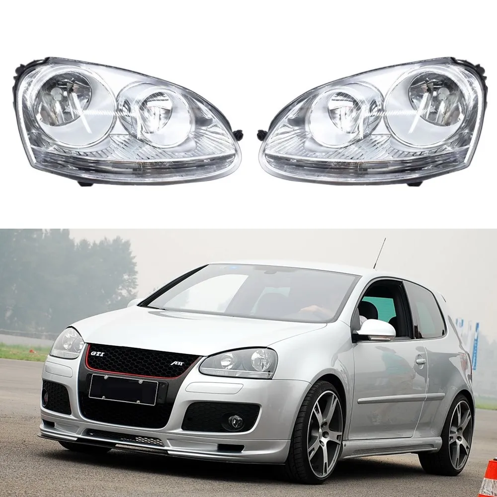Car Front Halogen Headlights Lens Assembly For Volkswagen Golf 5 MK5 ...