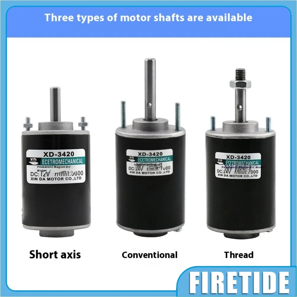 Motor XD-3420 12V 24V 3500/7000rpm Motor elétrico escovado de alta ...