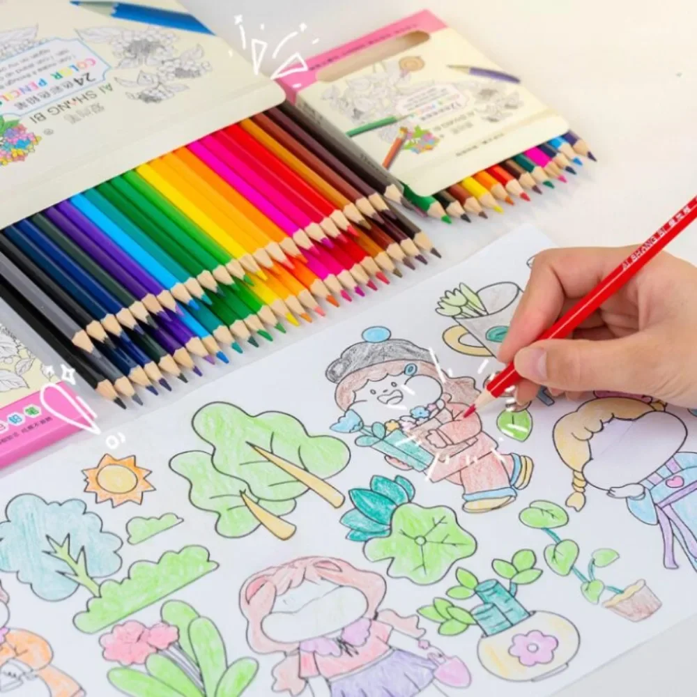 12-Kleuren-Houten-Gekleurde-Set-Niet-Giftig-Hb-Standaard-Tekenpotlood ...