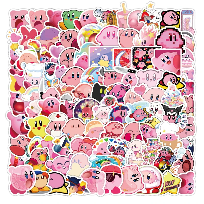 100pcs-Sticker-Cute-Kirby-Anime-Sticker-Phone-Case-Waterproof-Stickers ...