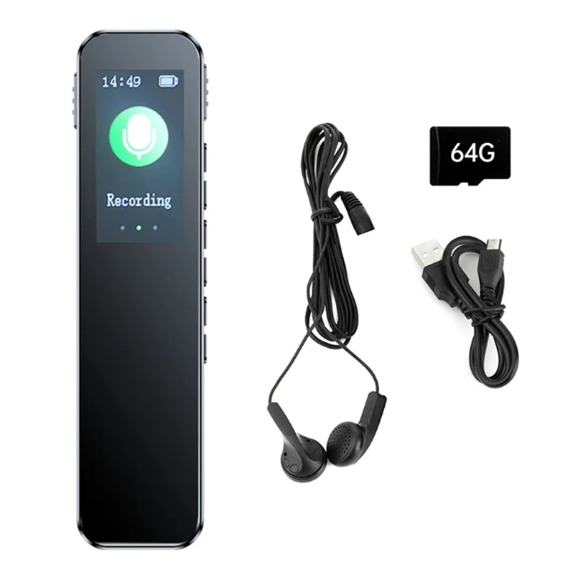64GB-Digital-Voice-Recorder-Noise-Reduction-Record-Payback-MP3-Music ...