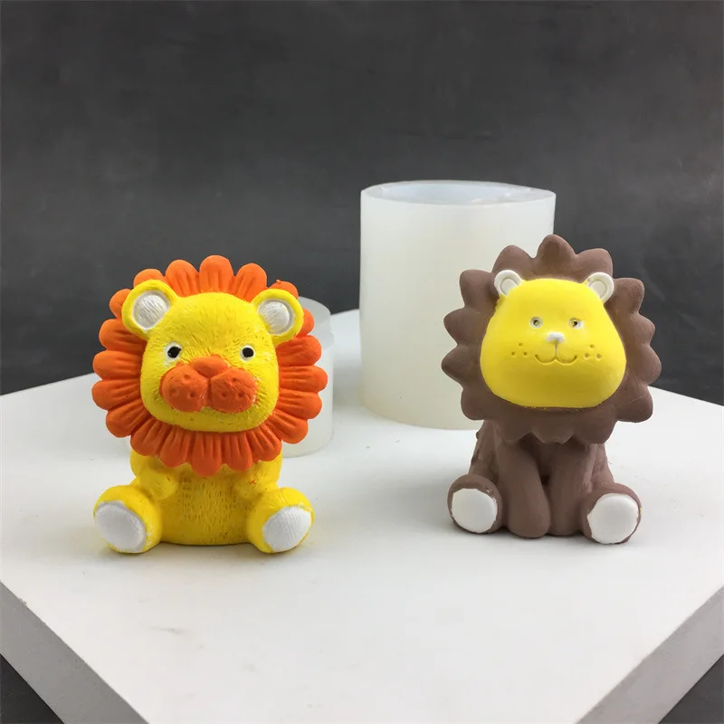 3D-Lion-Silicone-Mold-Handmade-DIY-Small-Animal-Aromatherapy-Candle ...