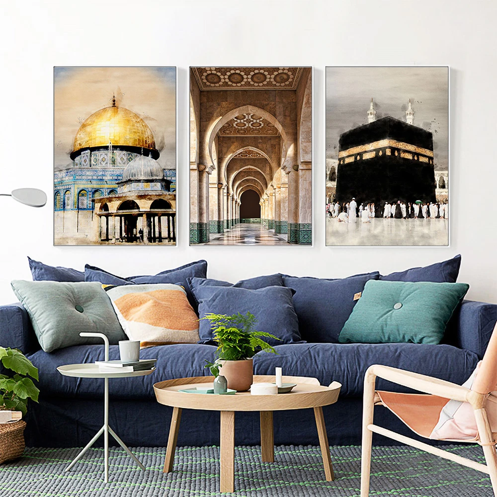 Canvas Living Room Decor | Islamic Mosque Wall Art | Masjid Islamic ...