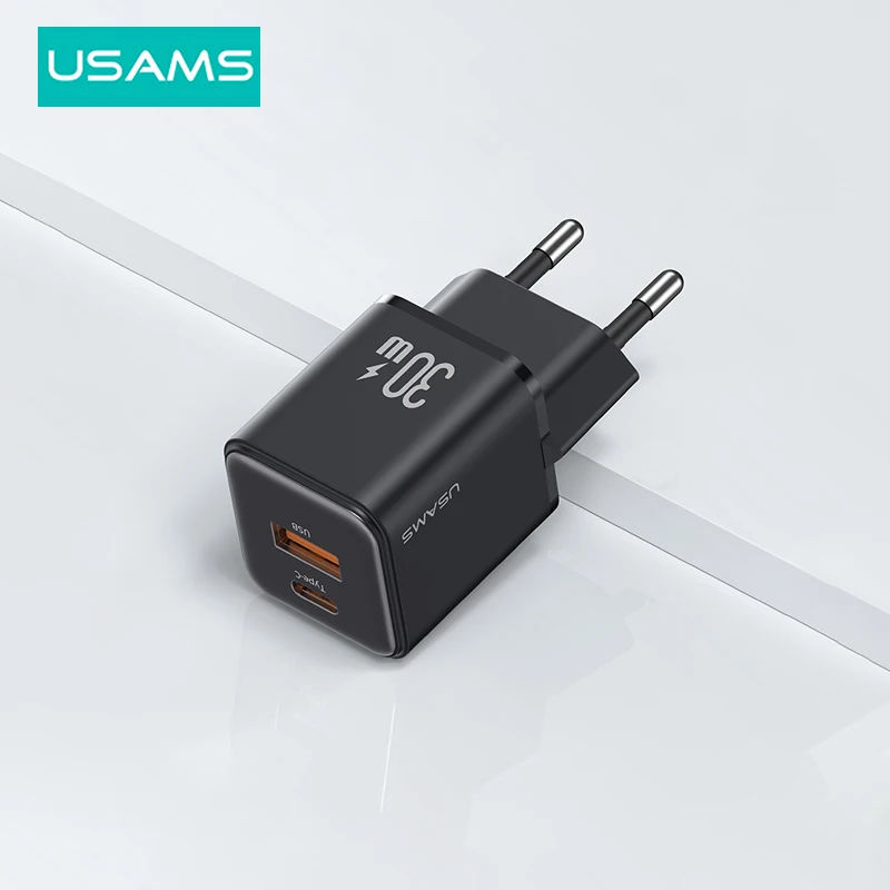 USAMS-Dual-USB-Fast-Charger-30W-Type-C-PD-Quick-Charge-3-0-Phone ...