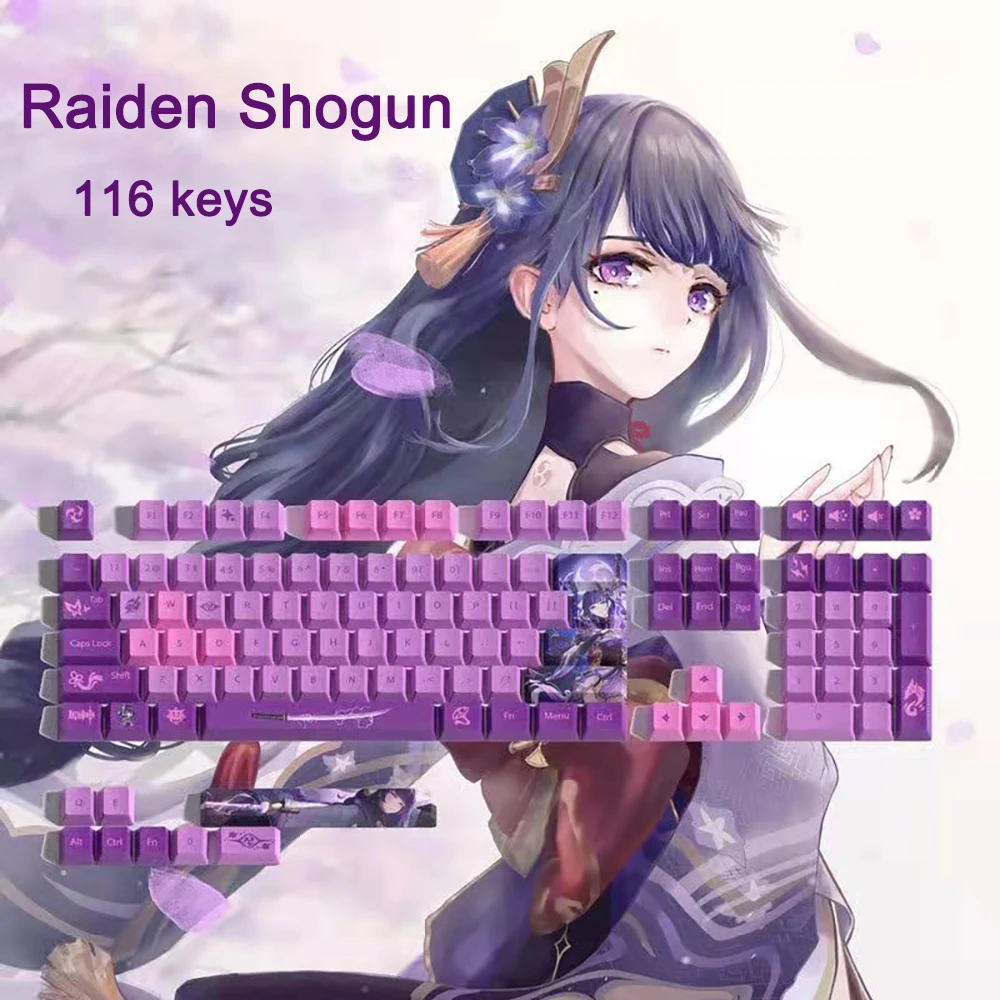 Genshin-Impact-Keycaps-Hu-Tao-Nahida-Shenhe-Raiden-Shogun-Keyboard ...