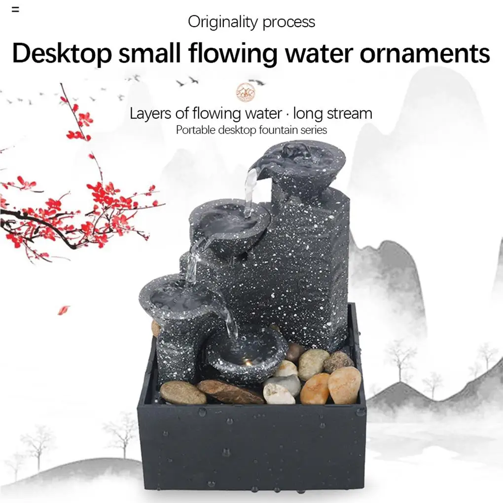 USB-Water-Fountain-Desktop-Waterfall-Landscape-with-LED-Light-Wealth ...