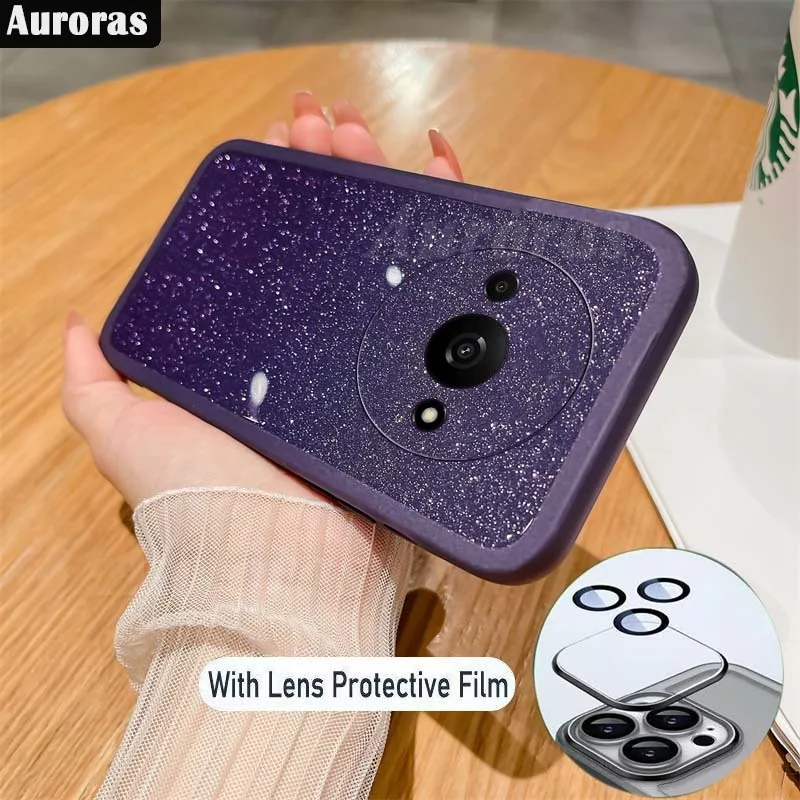 Auroras-For-Redmi-A3-Case-Glitter-Bling-Solid-Color-Silicone-Shockproof ...