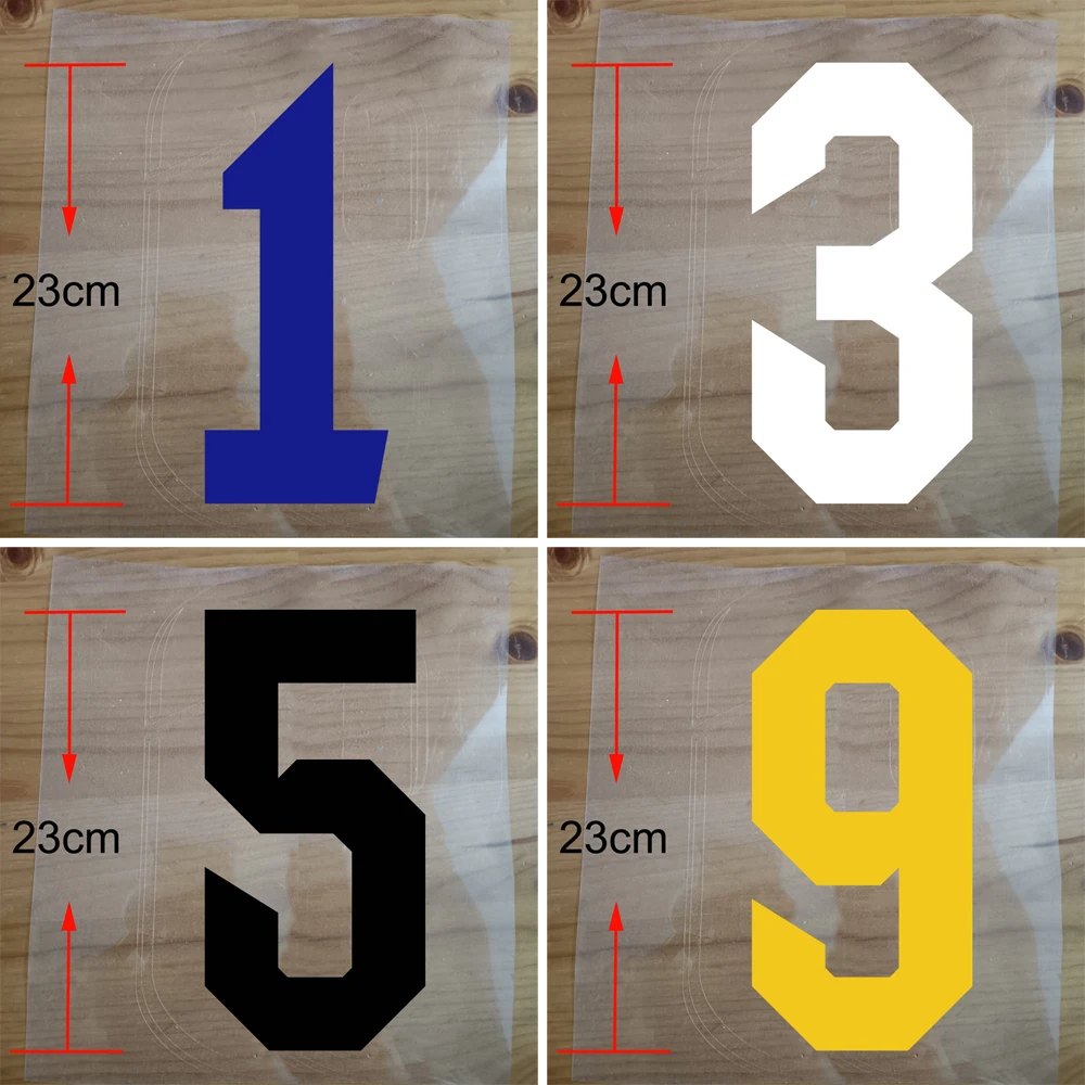 23cm-Yellow-Football-Jersey-Number-Iron-on-Patch-Basketball-Shirt ...