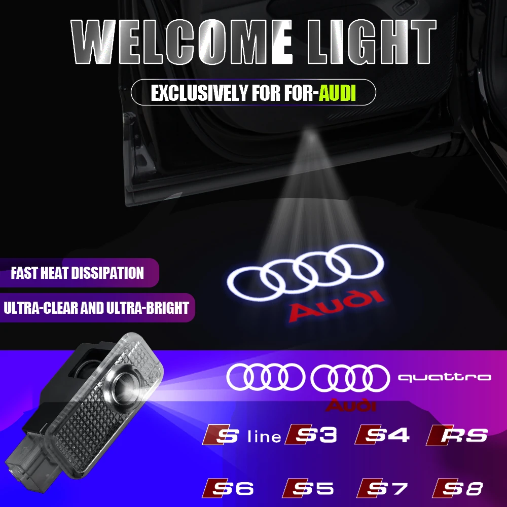Car-HD-Door-Welcome-Light-Led-Projector-Lamp-For-Audi-SLINE-QUTTRO-S2 ...