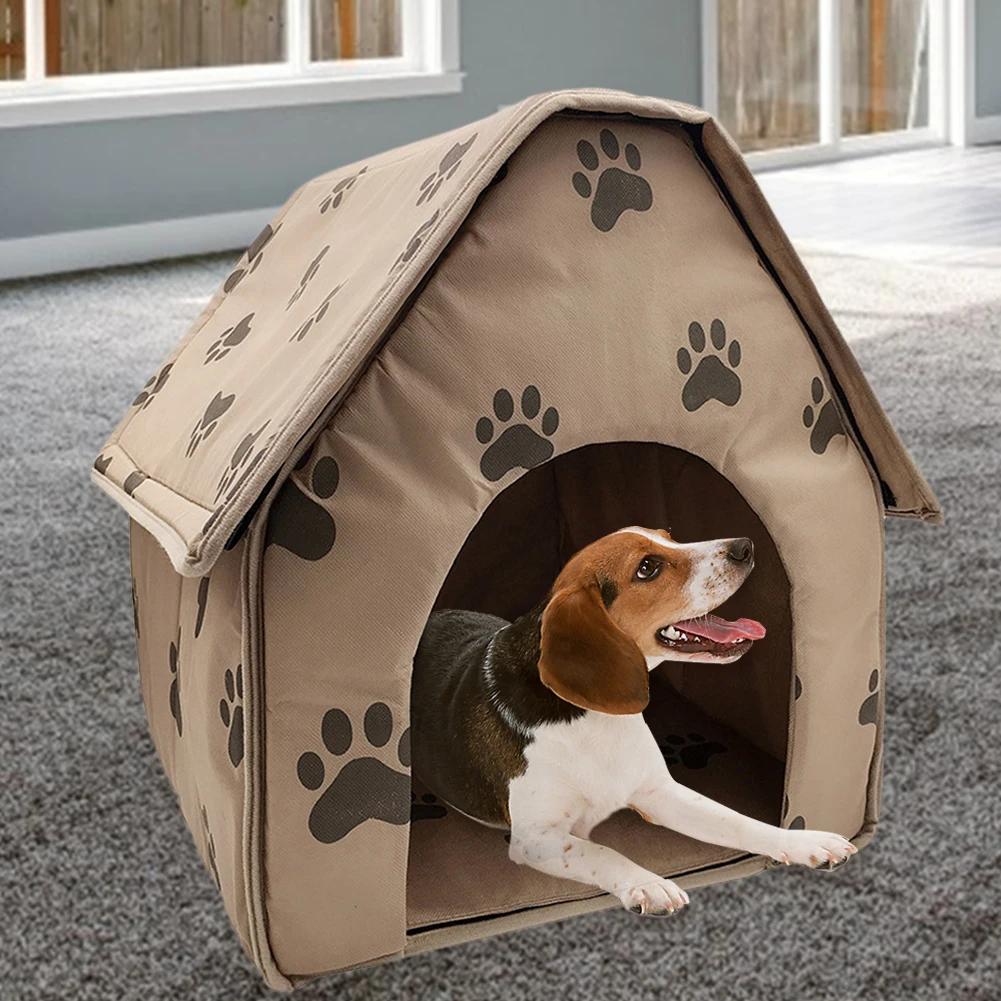 Plush Pets House Cartoon Soft Puppy House Washable Warm Dogs Cave Bed ...