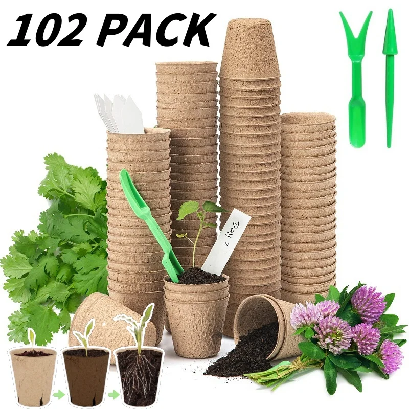Pulp-Seedling-Cup-Plant-Starters-Biodegradable-Herb-Seed-Tray-Seedling ...