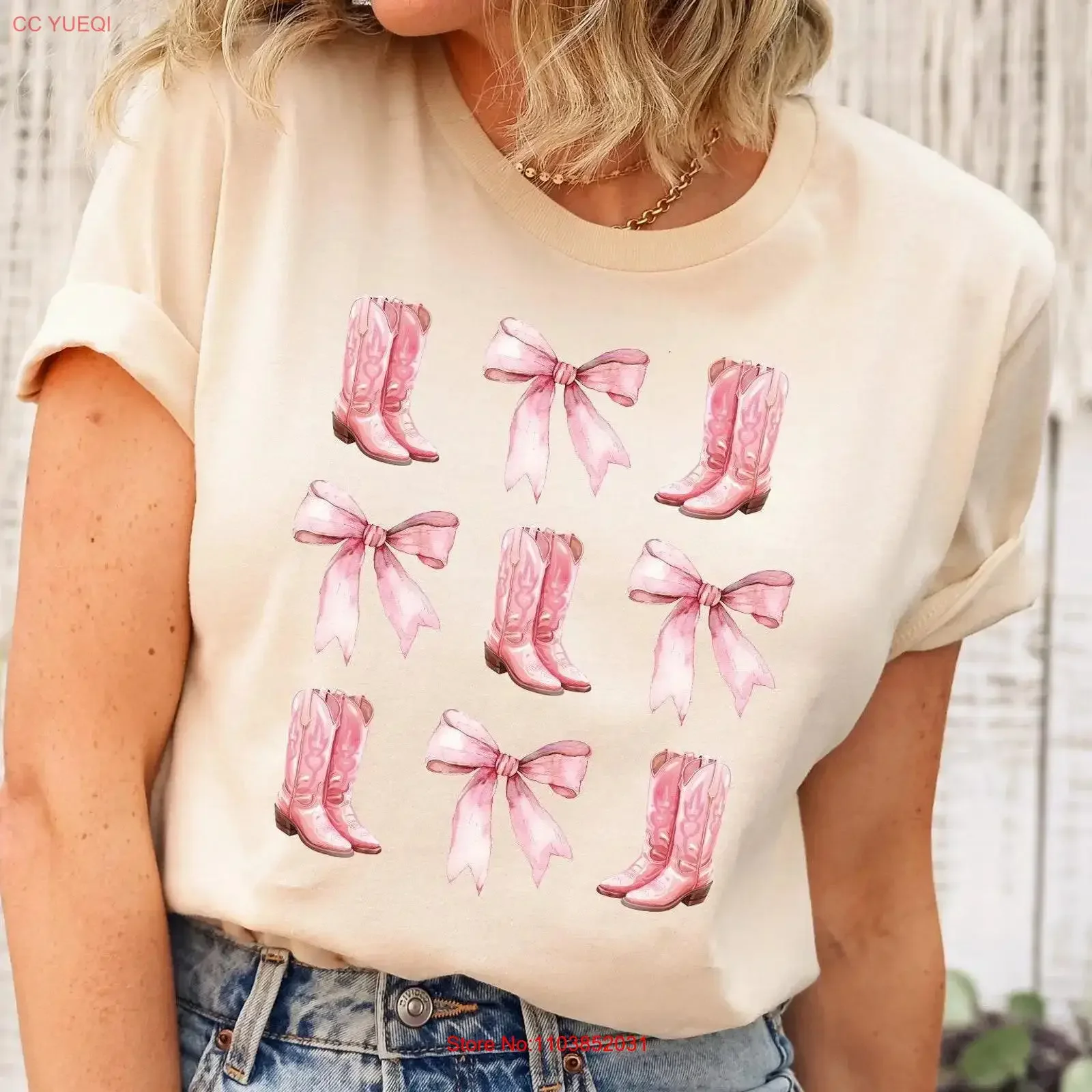 Camiseta Retro Cómoda Rosa con Lazo Coquette, Botas Vaqueras, Sudadera ...