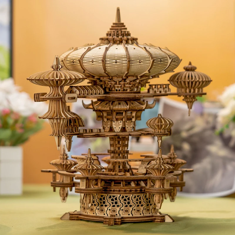 NEW-DIY-Wooden-Model-Building-Kits-Castle-in-the-Sky-Creative-Music-Box ...