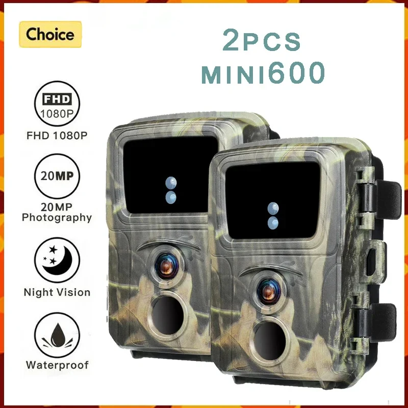 2PCS-Mini600-Mini-Hunting-Trail-Camera-20MP-1080P-Wildlife-Animal ...