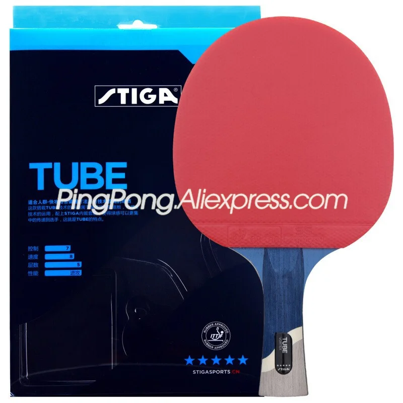 STIGA-TUBE-Raquete-De-T-nis-De-Mesa-Com-Borracha-Ping-Pong-Bat-Conjunto ...