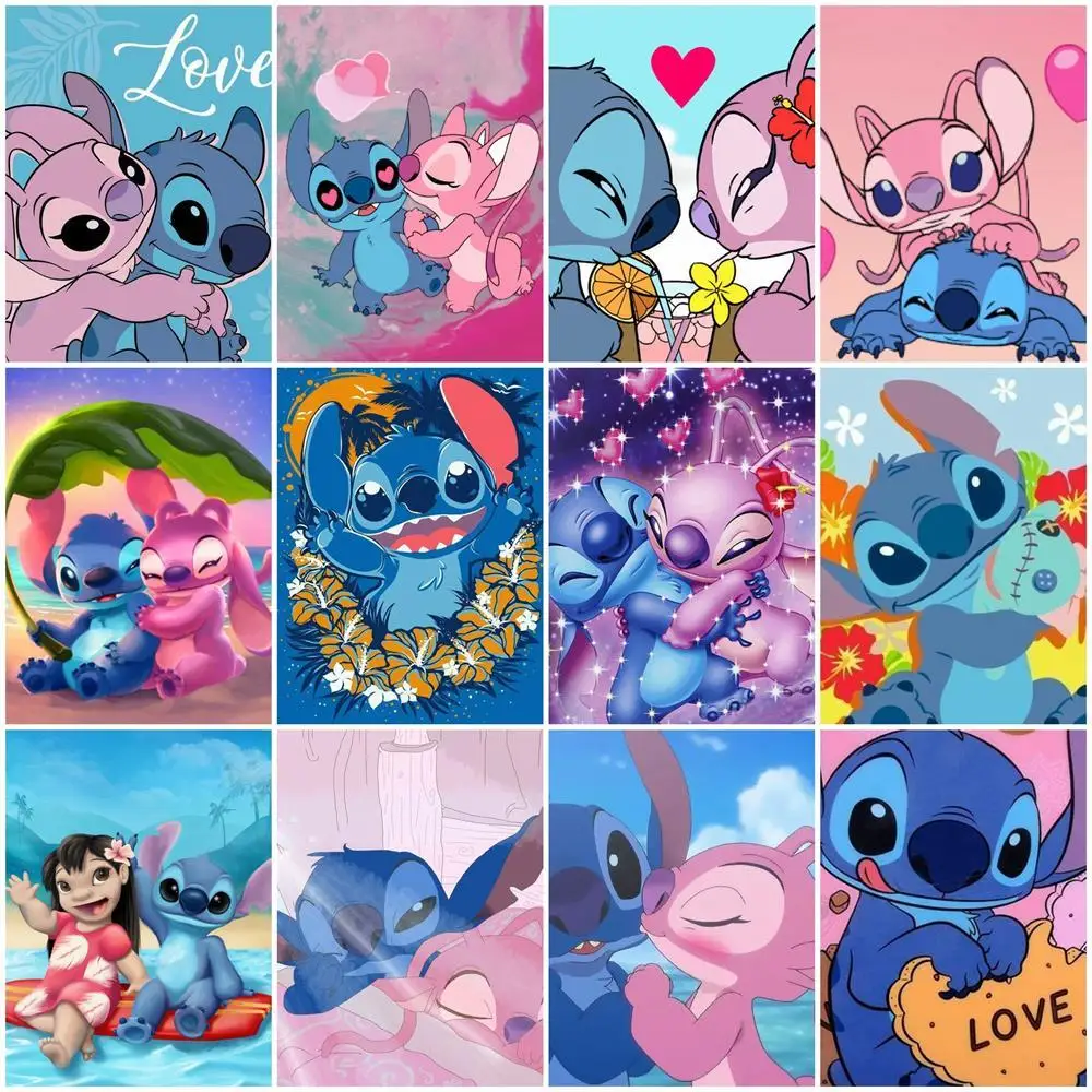 Disney-Lilo-Stitch-Acrylic-Paint-Unique-Gift-Oil-Painting-By-Numbers ...