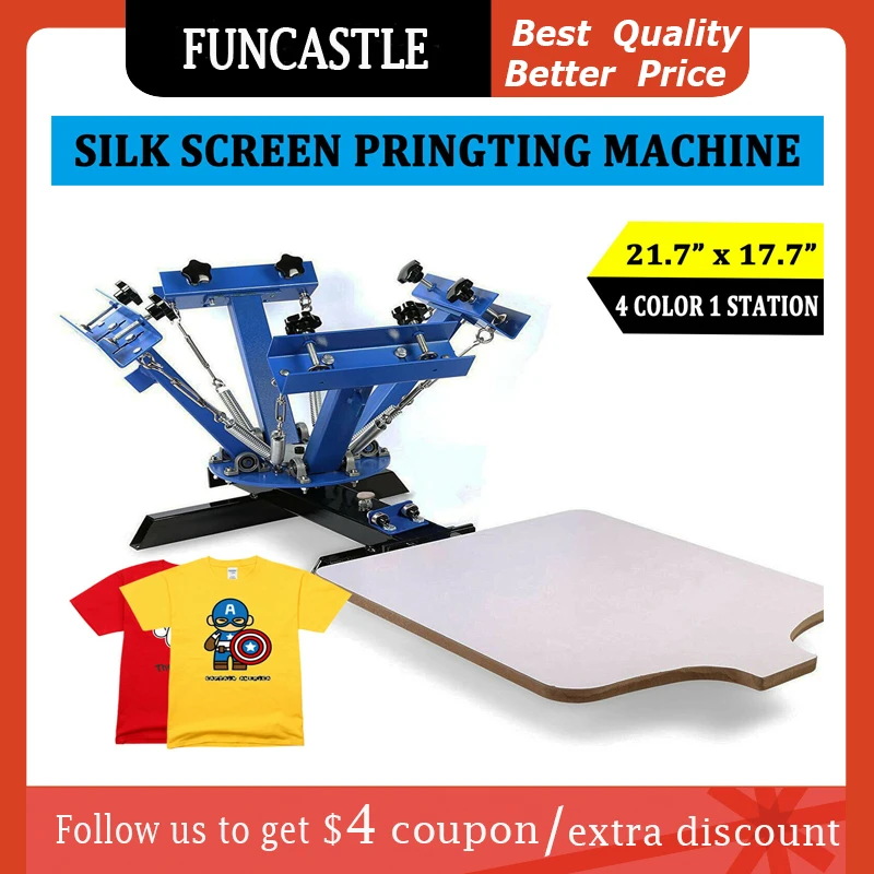 4-Color-1-Station-Silk-Screen-Printing-Machine-Steel-Hot-Press-Hand ...