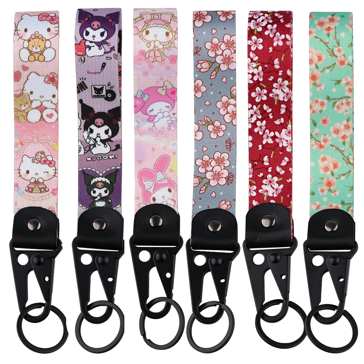 Kawaii Cat Anime Keychain For Car Motorcycle Lanyard Wrist Strap ...