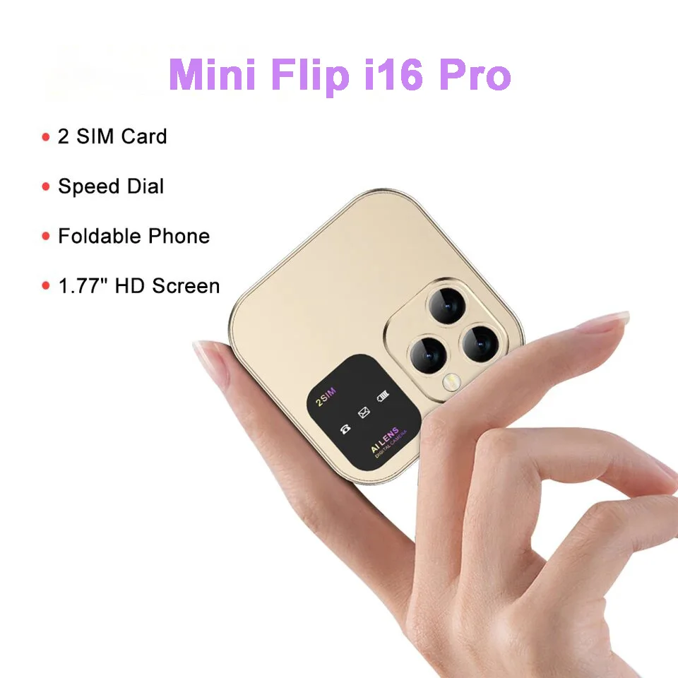 Mini-i16-Pro-Handy-faltbar-2g-gsm-Dual-SIM-Karte-Kurzwahl-Video-Player ...