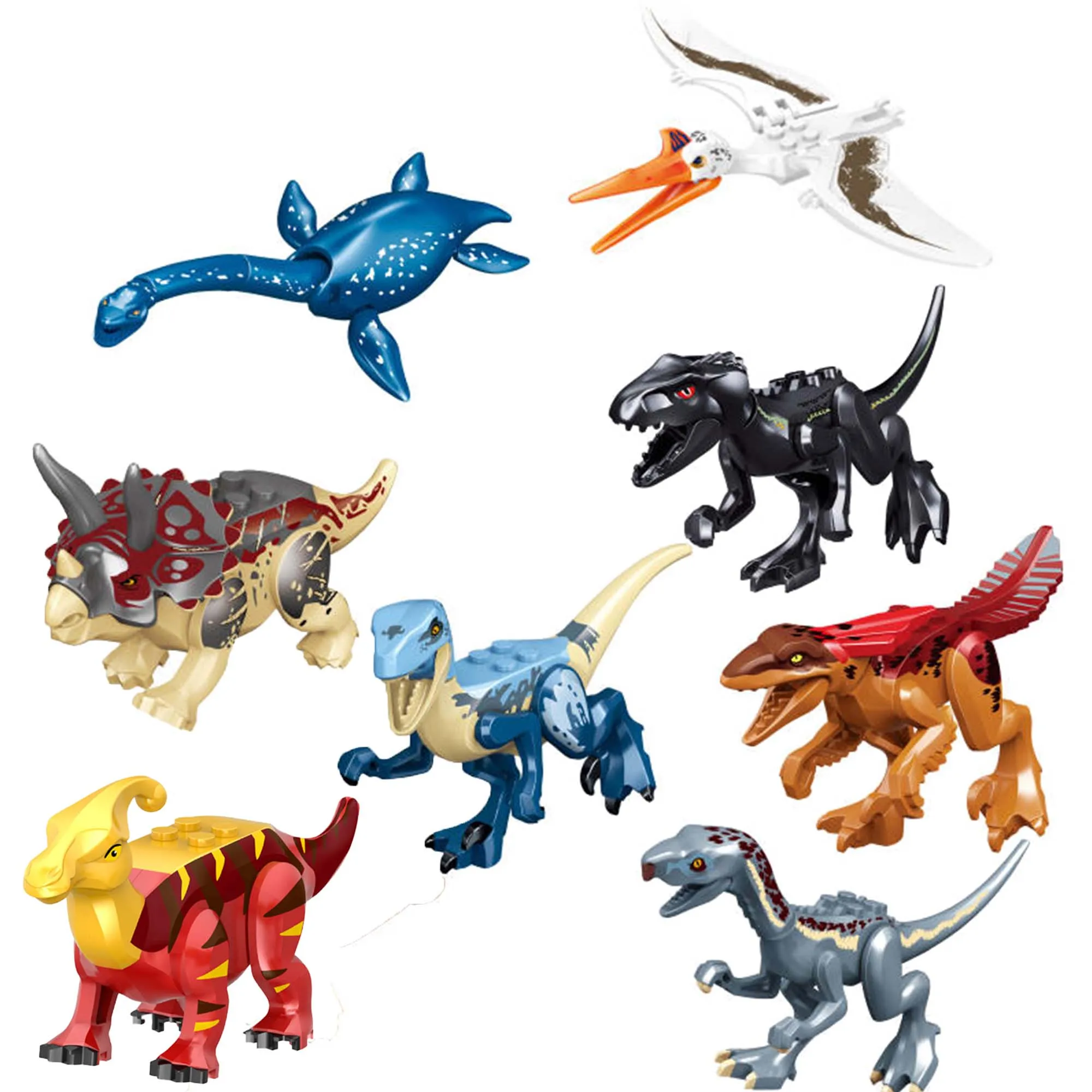 Dinosaur-Building-Blocks-Dino-Tyrannosaurus-Rex-Zoo-Animal-Stegosaurus ...