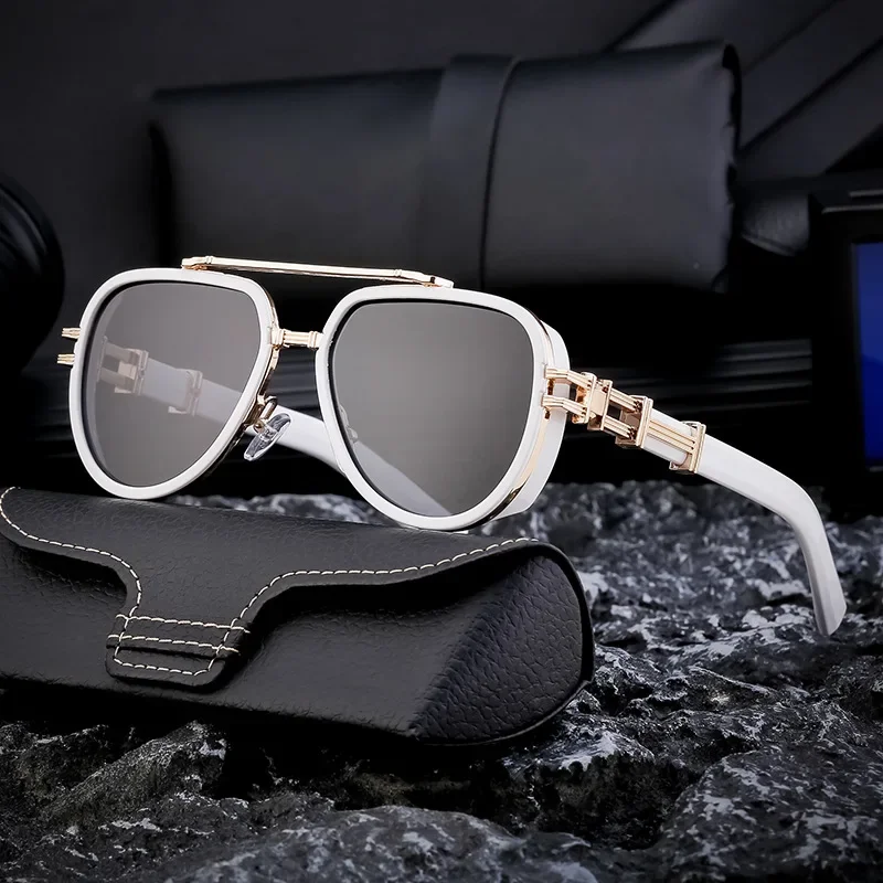 2024 New European and American Polarized Sunglasses for Men Retro Punk ...