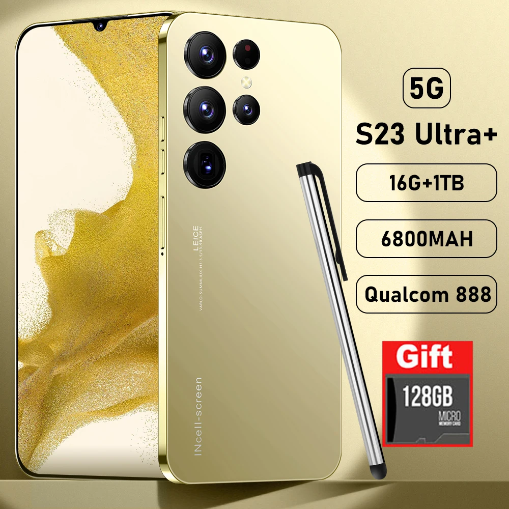 Neue Smartphone S23 Ultra 5G 6.8 "Dimensity 9000 Android Handys Entsperrt 6800mAh 16GB + 1TB ...