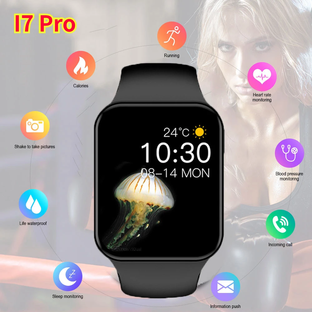 Montre Connectée I7 Pro, Smartwatch Numérique, Bluetooth, Moniteur D ...
