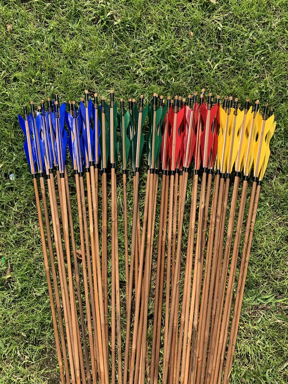 6-12pcs-Handmade-Bamboo-Arrows-5-Inches-Turkey-Feathers-For-Recurve-Bow ...